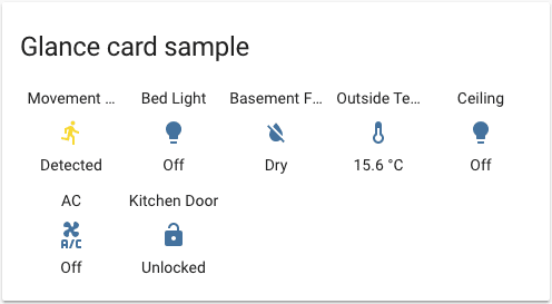 Glance Card - Home Assistant